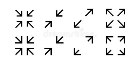 Fullscreen Vector Icon With Arrows Expand Maximize And Minimize Signs