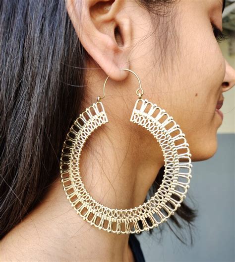Gold Hoop Earrings Large Big Hoop Earring Circle Earrings Statement