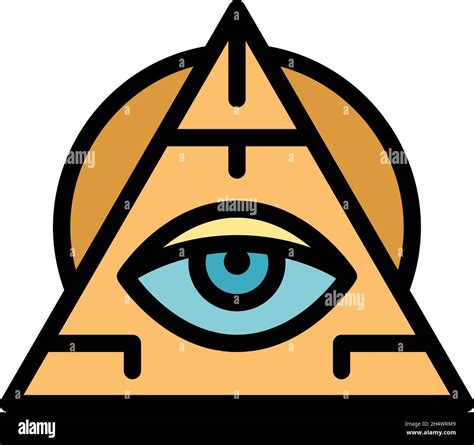 Pyramide Eye Amulet Icon Outline Pyramide Eye Amulet Vector Icon Thin