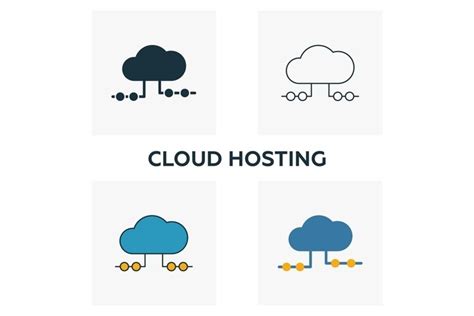 Cloud Hosting Icon Set