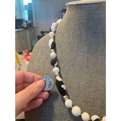 Generic Marbled Black And White Bead Necklace Grailed