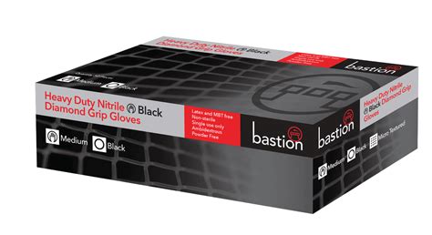 Bastion Nitrile Diamond Grip Black Gloves Xtreme Products