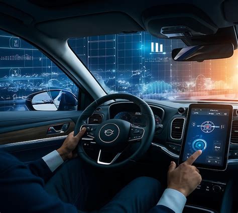 Futuristic Vehicle And Graphical User Interfacegui Premium Ai