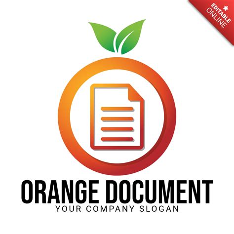 Orange Document Logo Design Template Free Design Template