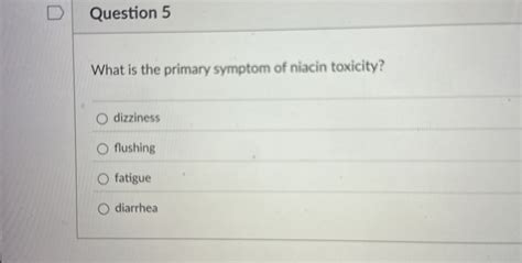 Solved Question What Is The Primary Symptom Of Niacin Chegg