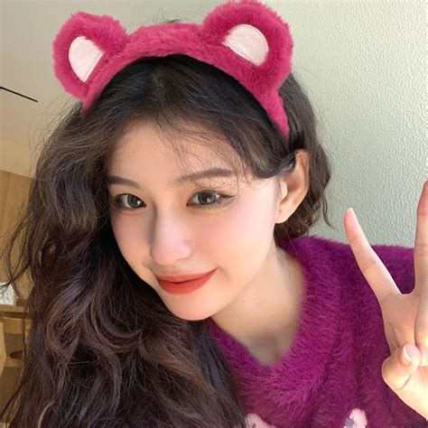 Hair Hoop Non Slip Ultra Soft Cosplay Headdress Plush Bear Ears Plush