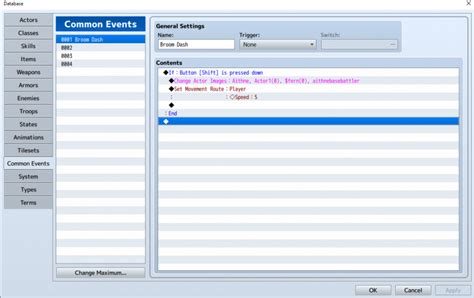 Solved Rpg Maker Mv Common Event Dash Help Rpg Maker Forums