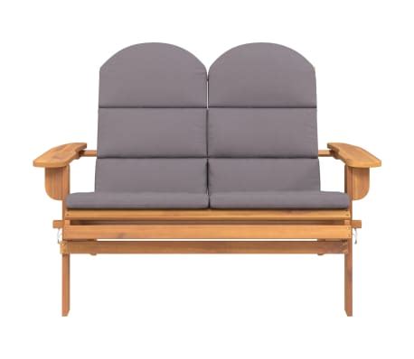 vidaXL Banco de jardín Adirondack con cojines madera de acacia 126 cm vidaXL es