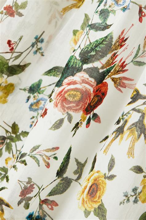 Erdem 러플 장식 플로럴 프린트 코튼 보일 티어드 맥시 스커트 최대 70 세일 The Outnet
