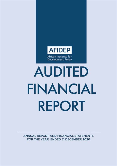 Audited Financial Report 2020 African Institute For Development