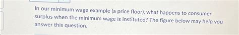 Solved In Our Minimum Wage Example A Price Floor ﻿what