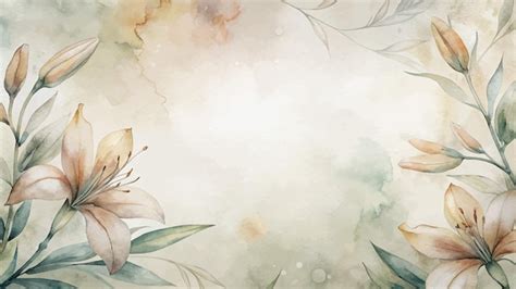 Premium Vector Minimalist Watercolor Background Of Lilies