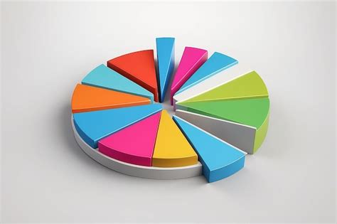 Premium Photo Multi Colored Pie Chart By Bar Graphs 3d Illustration