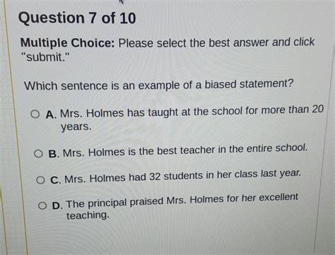 Examples Of Biased Statements Which Sentence Is Biased Examples Of Biased Statements Which Sentence Is Biased