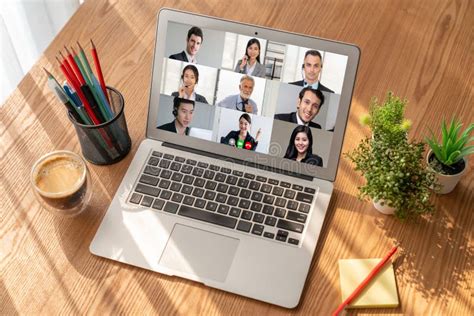 Business People On Video Conference For Modish Virtual Group Meeting