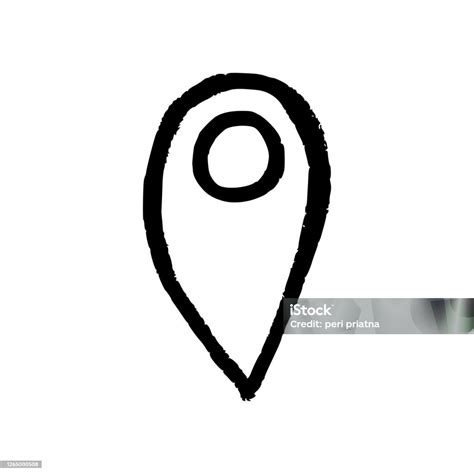 손으로 그린 좌표 위치 포인트 Gps 지도 포인터 낙서 아이콘 낙서 드로잉에 대한 스톡 벡터 아트 및 기타 이미지 낙서