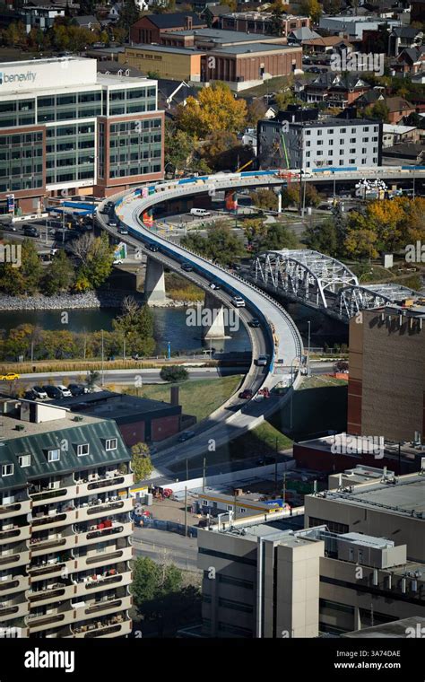 Calgary Alberta Canada October 09 2024 Looking Down View Downtown