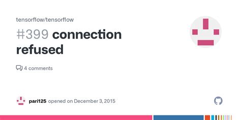 Connection Refused Issue Tensorflow Tensorflow GitHub