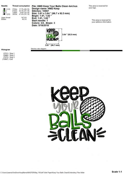 Keep Your Balls Clean Golf Toilet Paper Embroidery And Cutting
