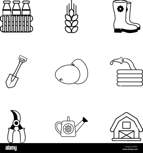Agriculture Icons Set Outline Style Stock Vector Image And Art Alamy