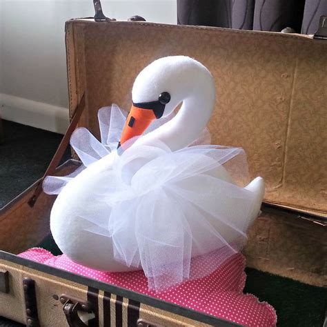 Swan Pillow White Swan Cushion With Tulle Decorative Bird Pillow