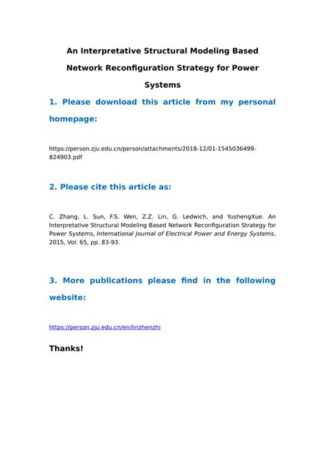 Pdf An Interpretative Structural Modeling Based Network Reconfiguration Strategy For Power Systems