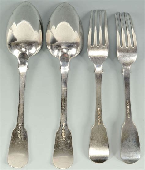 Lot 299 4 Pieces Geo Iii Shell Pattern Flatware T Baker Case Auctions