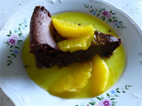 Recette de Tarte moelleuse au chocolat et sirop à l orange