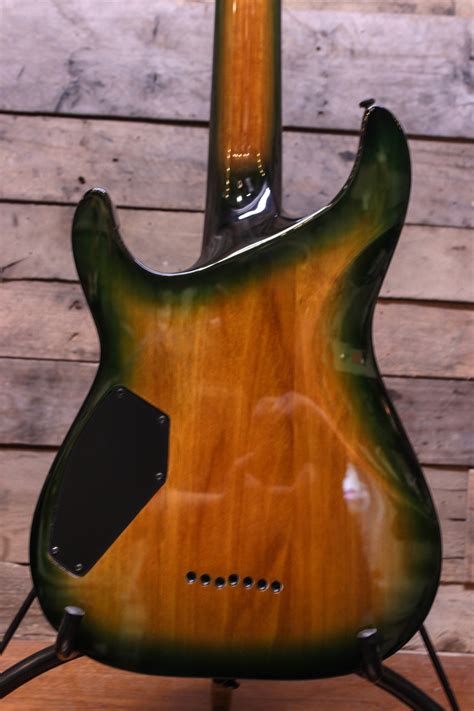 Schecter Hellrasier C 7 7 String Passive Quilted Green Yellow Maple