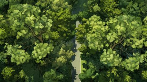 Above Overhead Tree Border Top View Stock Illustration Illustration