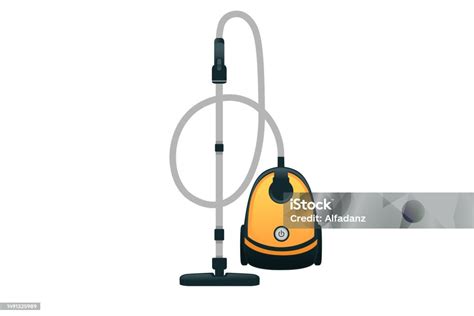 Modern Yellow Vacuum Cleaner For Home Usage Vector Illustration On