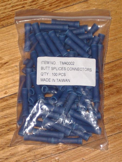 Blue Insulated Inline Splice Crimp Terminals Pkt 100 Part Tm4000