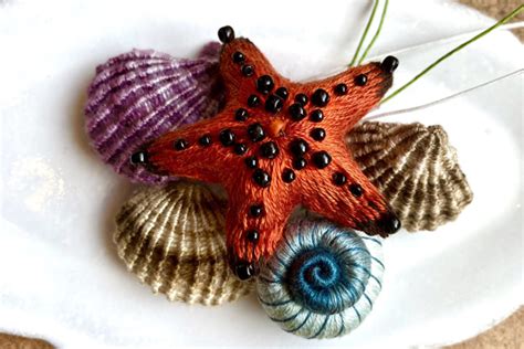 立体刺繍のコブヒトデを制作しました フェルタートr・オフフープr立体刺繍作家pienisieniのブログ