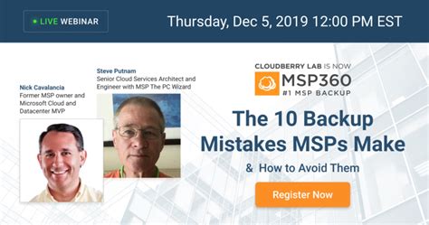 Webinar The 10 Backup Mistakes Msps Make And How To Avoid Them Best Practices And General It