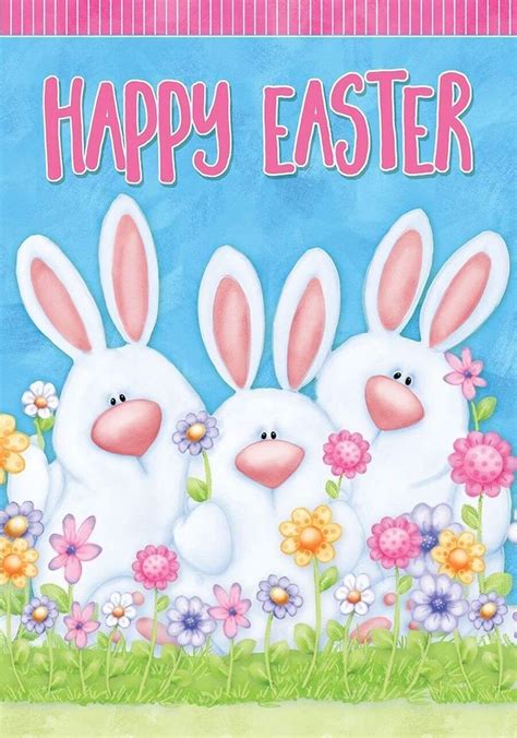 Dtzzou Happy Easter Bunny House Flag 28 X 40 Outdoor Decorative Cute