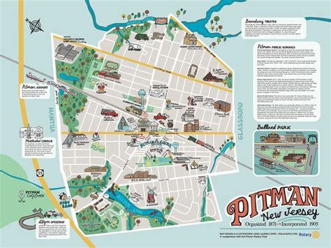 Map Of Pitman Nj New Jersey Map Art Pitman Grove Poster
