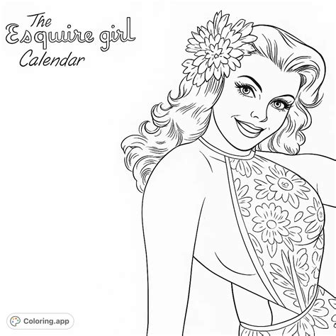 Retro Blossom Pin Up Coloringapp