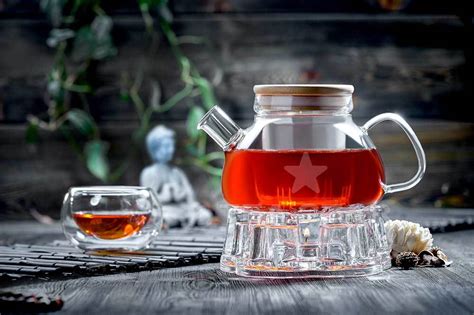 Чайник с подогревом от свечи в наборе с чашками "Лилия" с двойными ...