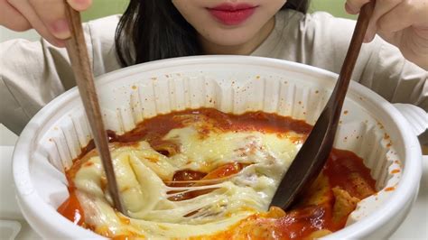 엽기떡볶이🔥 치즈추가 엽떡🔥 젓가락으로 집어먹다가 숟가락으로 퍼먹는 Spicy Korean Food Tteokbokki🫠 Youtube