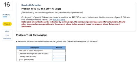 Solved Required information Problem 11-42 (LO 11-3, LO 11-4) | Chegg.com