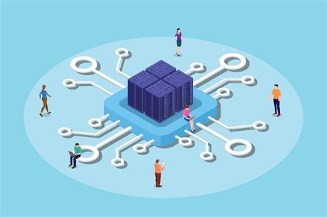 Premium Vector Cpu Data Computing Or Processing Illustration