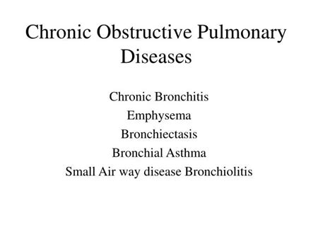 Ppt Chronic Obstructive Pulmonary Diseases Powerpoint Presentation