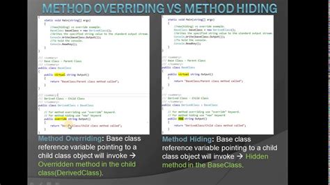 Method Overriding And Method Hiding YouTube