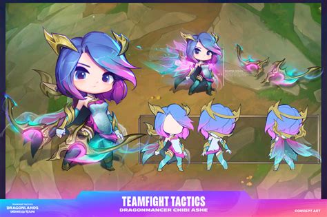 Artstation Tft Set 7 5 Dragonmancer Chibi Ashe In 2025 Chibi Character Art Concept Art