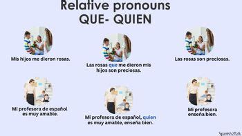 Spanish Relative Pronouns Que And Quien Lesson Task Cards And Speaking