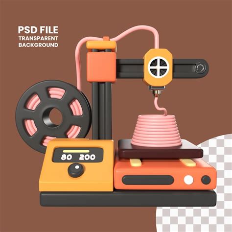 premium psd fdm mini 3d printer 3d illustration icon