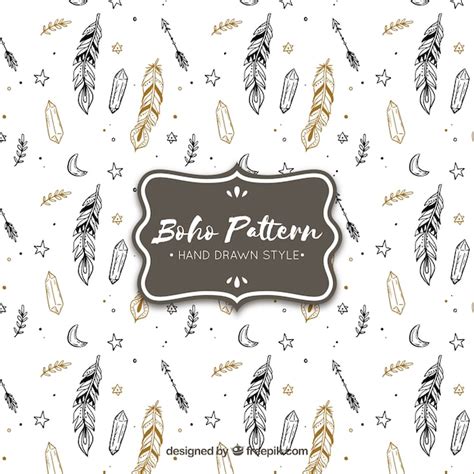 Premium Vector Boho Pattern With Hippie Style