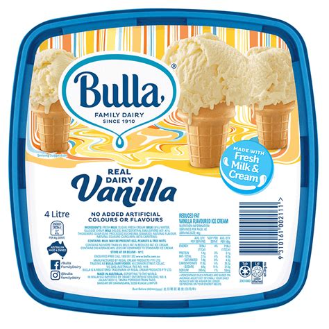 Bulla Creamy Classics Ice Cream Vanilla 2l Bulla Foodservice