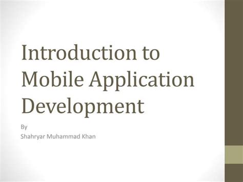 Native Android Application Development Ppt