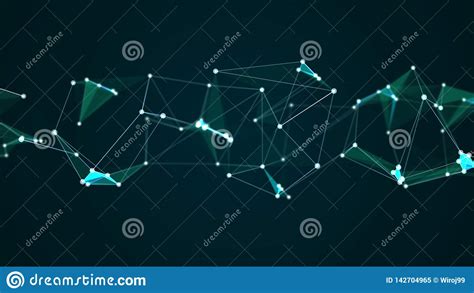 Abstract Futuristic Molecule Structure Digital Technology Concept Stock Illustration